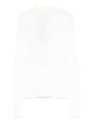 TWINSET Ribbed Mock-neck Top - White