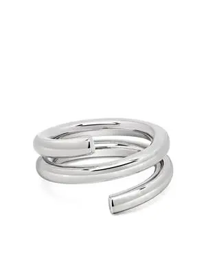 NIALAYA JEWELRY Sterling Spiral Double-band Ring
