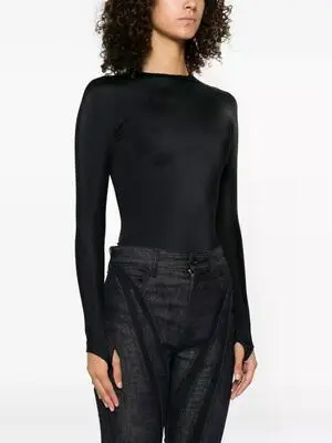 MUGLER Concealed Long-sleeve Bodysuit - Black
