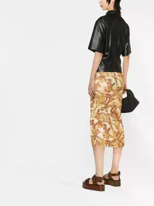 Nanushka Faux Leather Short Sleeve Shirt