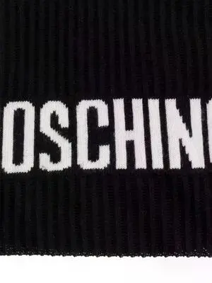Moschino Ribbed Logo Scarf
