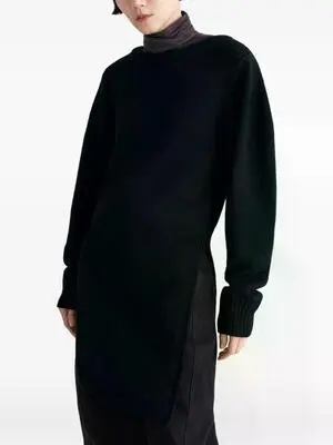 LEMAIRE Side-slit Sweater - Black