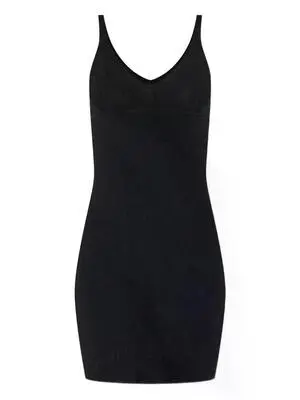 Isabel Marant Étoile Ribbed V-neck Mini Dress - Black