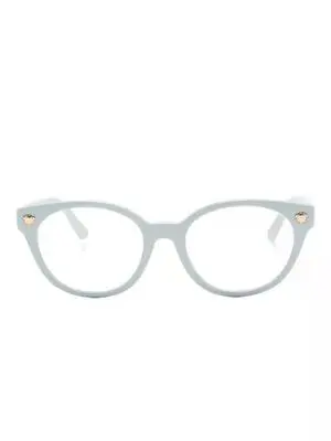 Versace Medusa-embellished Oval-frame Glasses - Blue