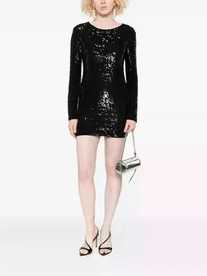 P.a.r.o.s.h Sequin Embellished Long-sleeve Mini Dress