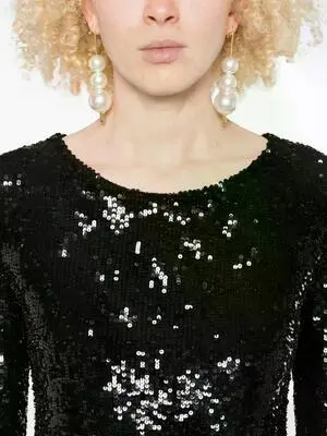 P.a.r.o.s.h Sequin Embellished Long-sleeve Mini Dress