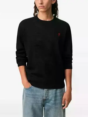 AMI Paris De Coeur Crewneck Sweater - Black