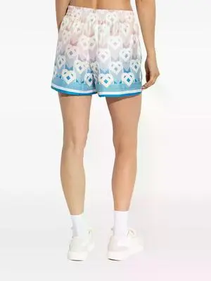 Casablanca Monogram-print Silk Shorts - Blue
