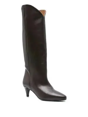 GISEL MOIRE 50mm Calf-leather Pointed-toe Boots