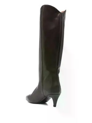 GISEL MOIRE 50mm Calf-leather Pointed-toe Boots