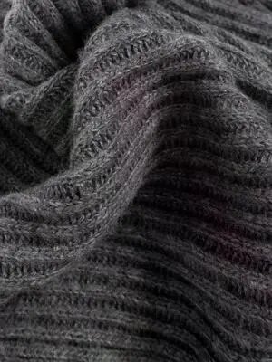 Moschino Intarsia Knit Logo Ribbed Scarf