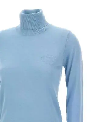 Iceberg Logo-embroidered Turtleneck Sweater - Blue