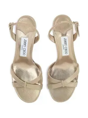JIMMY CHOO 70mm Elsy Sling-back Sandals - Gold