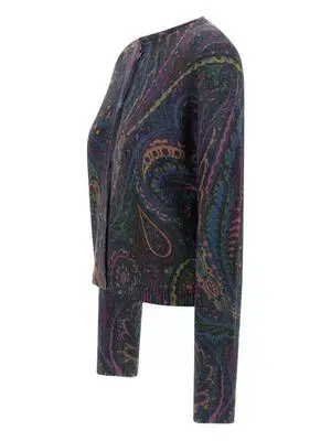 Etro Paisley-print Buttoned Cardigan - Blue