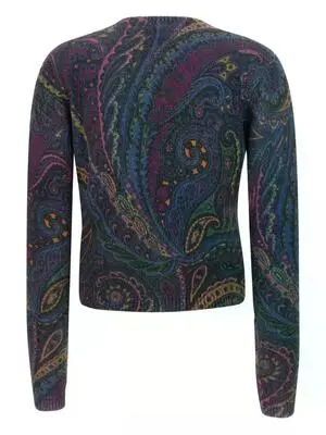 Etro Paisley-print Buttoned Cardigan - Blue