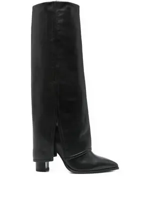 GISEL MOIRE 90mm Fold-over Leather Boots