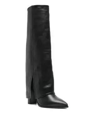 GISEL MOIRE 90mm Fold-over Leather Boots