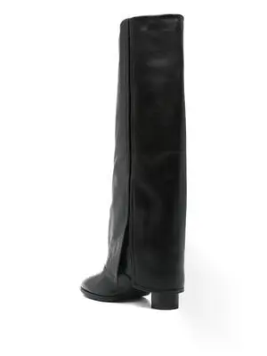 GISEL MOIRE 90mm Fold-over Leather Boots