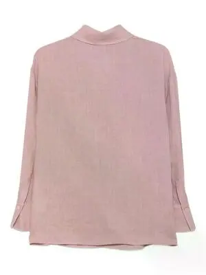 Eleventy Tie-neck Linen Blouse