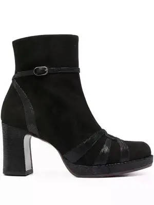 Chie Mihara 80mm Buckle-strap Suede Boots