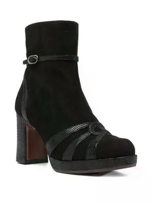 Chie Mihara 80mm Buckle-strap Suede Boots