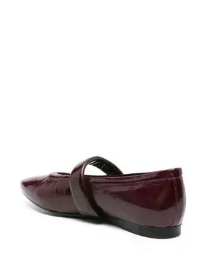 EVALUNA Pointed-toe Strap Ballet Flats - Red