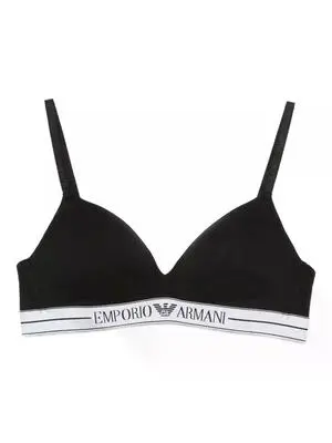 Emporio Armani Logo-embellishment Bra - Black