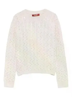 Max Mara Embellished Cable-knit Sweater