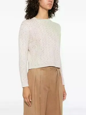 Max Mara Embellished Cable-knit Sweater