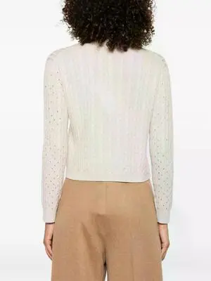 Max Mara Embellished Cable-knit Sweater