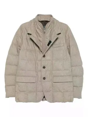 FAY Quilted Buttoned Jacket - Neutrals