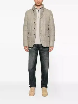 FAY Quilted Buttoned Jacket - Neutrals