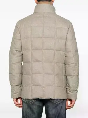 FAY Quilted Buttoned Jacket - Neutrals