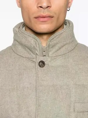 FAY Quilted Buttoned Jacket - Neutrals