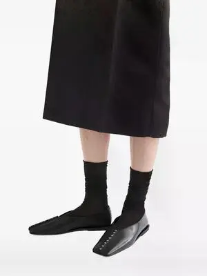 JIL SANDER Studded Pointed-toe Flats - Black