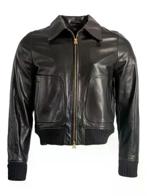 Amiri Leather Zip-front Bomber Jacket
