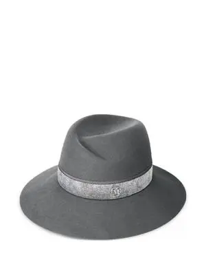 MAISON MICHEL Logo-plaque Wide Brim Hat - Grey