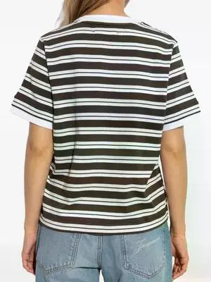 SAMSOE SAMSOE Embroidered-logo Striped T-shirt