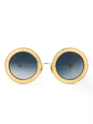 Anna-Karin Karlsson Magic You 2.0 Embellished Round Sunglasses - Gold