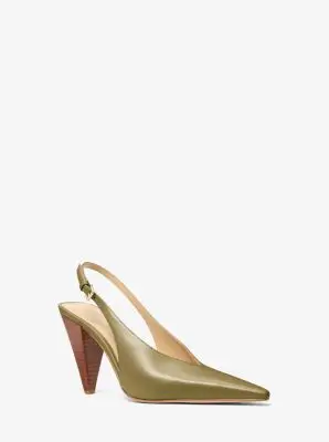 Michael Kors Electra Leather Slingback Pumps - Green