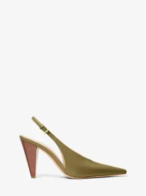 Michael Kors Electra Leather Slingback Pumps - Green