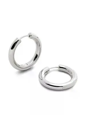 Monica Vinader Medium Essentials Click Tube Hoop Earrings - Silver