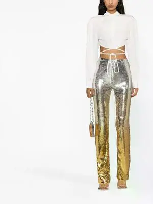 Rabanne Sequin-embellished Slim-fit Trousers