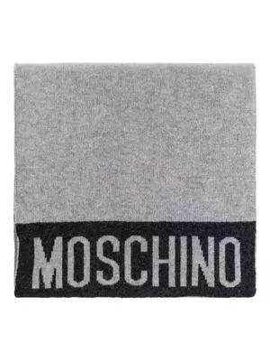 Moschino Logo-detail Scarf - Grey