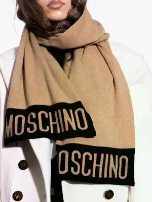 Moschino Logo-detail Scarf - Brown