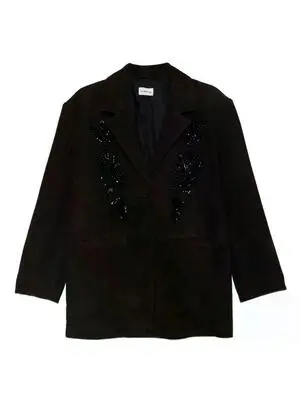 P.a.r.o.s.h Bead-embellishment Suede Coat