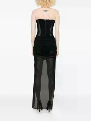 Alex Perry Mesh-panel Draped Dress