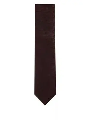 TOM FORD Herringbone-pattern Neck Tie - Red