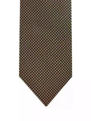 TOM FORD Geometric-pattern Neck Tie - Brown