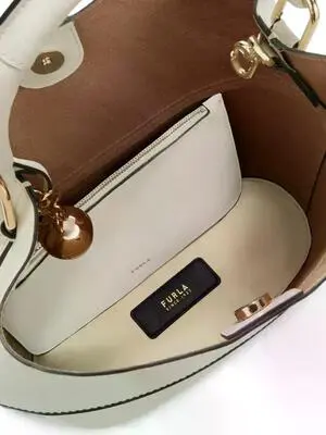 Furla Sfera Logo-buckle Bucket Bag - Neutrals